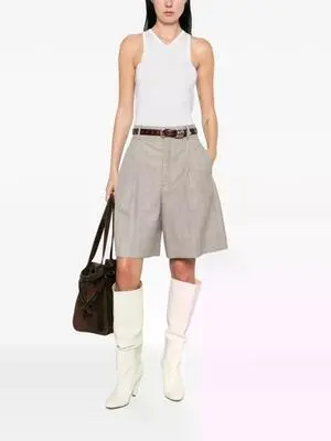EMERSON RENALDI Square-neck Sleeveless Vest - Neutrals