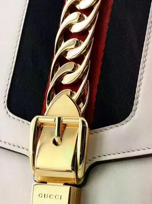 Gucci Sylvie Leather Maxi Clutch Bag
