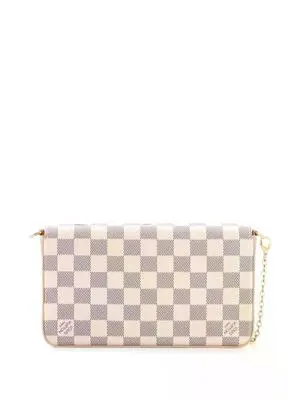 LOUIS VUITTON Felicie Pochette Damier Crossbody Bag - White