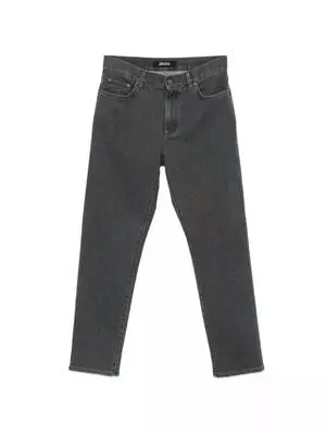 Zegna Logo Patch Straight-leg Jeans - Grey