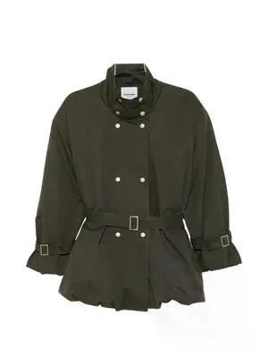 LA PISCINE Belted Double-breasted Jacket - Green