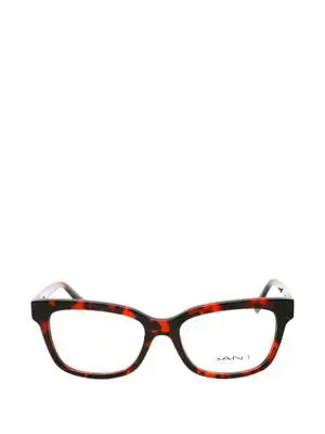 Gant Tortoiseshell-effect Rectangle-frame Glasses - Black