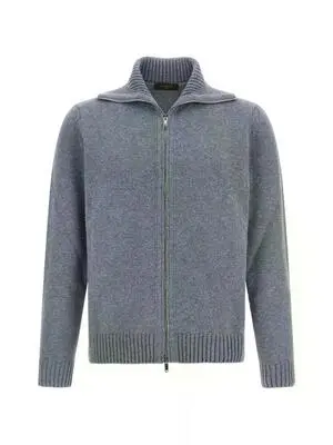 ZANONE Zip-up Virgin Wool Cardigan - Blue