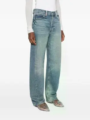 Alexander Wang Crystal-embellished Wide-leg Jeans