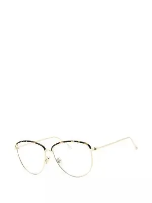 Victoria Beckham Tortoiseshell-effect Oval Frame Eyeglasses - Gold