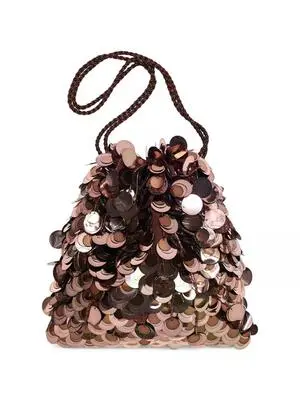 LIZZIE FORTUNATO Gala Sequin-embellished Shoulder Bag - Brown