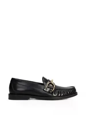Alexander McQueen Wishbone Leather Loafers - Black