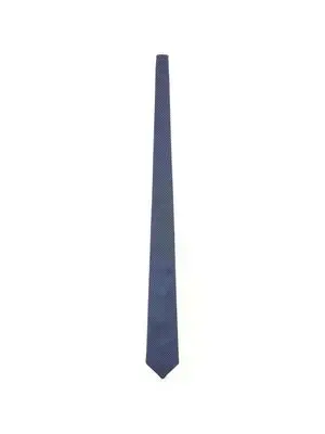 Kiton Geometric-pattern Silk Tie - Blue
