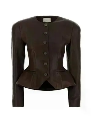 Magda Butrym Peplum-hem Leather Jacket