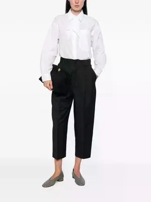 NICHOLSON & NICHOLSON Elen Pussy-bow Chest-pocket Shirt - White