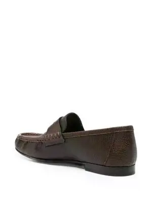 Brunello Cucinelli Reptile-effect Leather Loafers