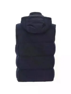 Eleventy Hooded Cashmere Gilet - Blue