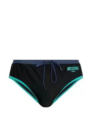 Moschino Logo-print Drawstring Swimming Trunks - Black