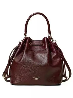TWINSET Pebbled Drawstring Bucket Bag