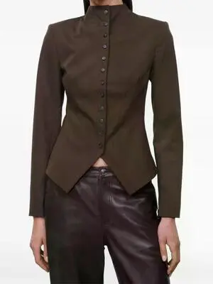 Staud Adrian High Neck Button-up Jacket