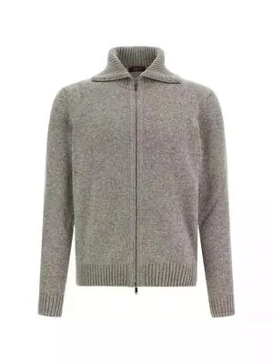ZANONE Mélange-knit Zip-up Cardigan - Grey