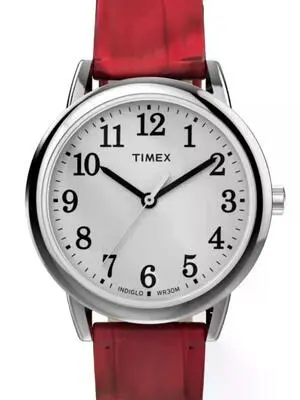 Timex® Easy Reader 30mm Watch With Crocodile-effect Leather Strap