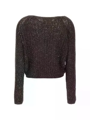 KAOS Sequin-embellished Openwork-knit Sweater