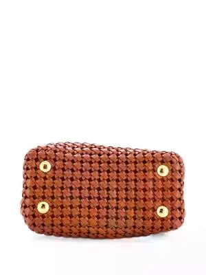 Fendi Peekaboo Braided Leather Mini Shoulder Bag
