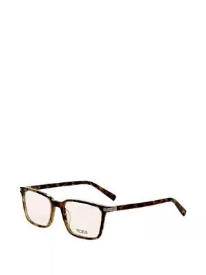 Tumi Tortoiseshell-effect Rectangle-frame Glasses - Brown