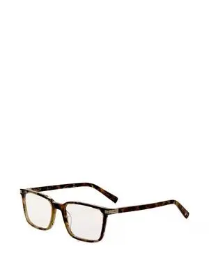 Tumi Tortoiseshell-effect Rectangle Eyeglasses - Brown
