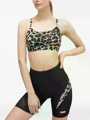 P.E Nation Fundamental Leopard-print Sports Bra - Neutrals