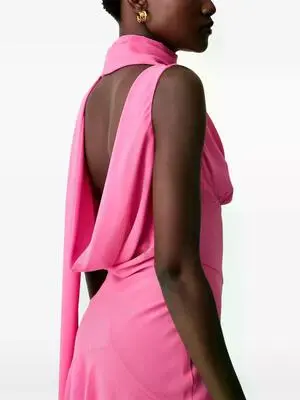 NEVER FULLY DRESSED Cowl-neck Scarf-detail Mini Dress