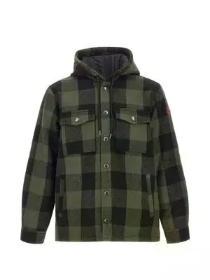 COLMAR Plaid Flannel Shirt Jacket With Drawstring Hood
