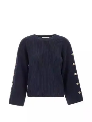 KAOS Ribbed-knit Button-sleeve Sweater