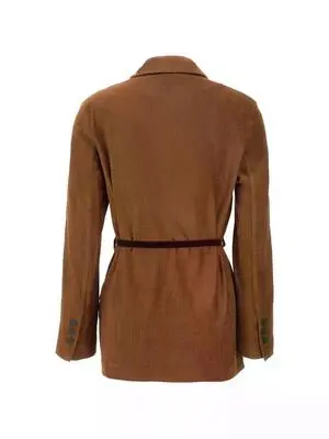 KAOS Belted Suede-effect Blazer
