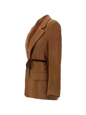 KAOS Belted Suede-effect Blazer
