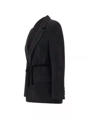 KAOS Belted Suede-effect Blazer