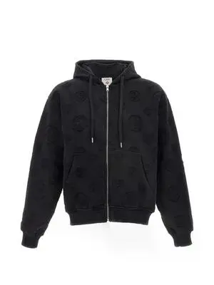 Casablanca Monogram Zip-up Hoodie - Black