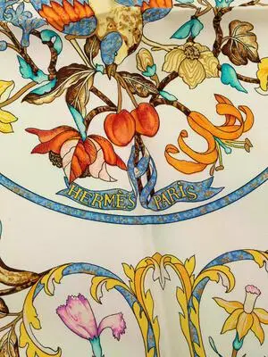 Hermès 1980-2000 Pierres D Orient Et D Occident Silk Scarf 90 Scarves - White