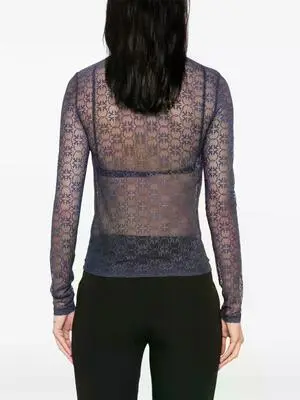 Pinko PINKO Lace Long-Sleeve Blouse Blue