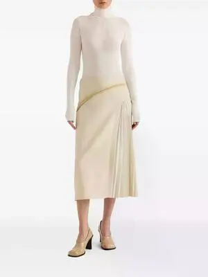 Proenza Schouler Justine Skirt In Bonded Wool Satin