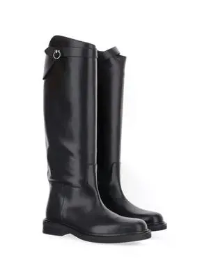 POEVE Strap-detail Leather Boots