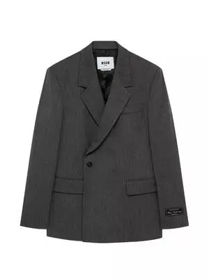 MSGM Pinstripe-pattern Double-breasted Jacket - Grey
