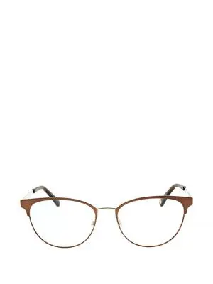 Anne Klein Oval Frame Eyeglasses - Brown
