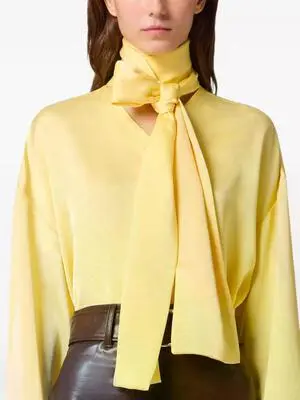 MSGM Pussy-bow Long-sleeve Blouse