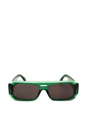 Palm Angels Willow Square Frame Sunglasses - Green