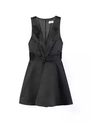 Elisabetta Franchi V-neck Sleeveless Mini Dress - Black