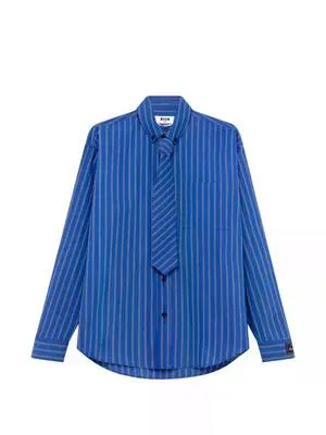 MSGM Striped Tie-detail Shirt