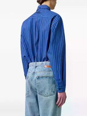 MSGM Striped Tie-detail Shirt