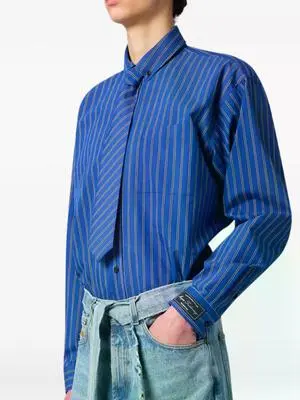 MSGM Striped Tie-detail Shirt