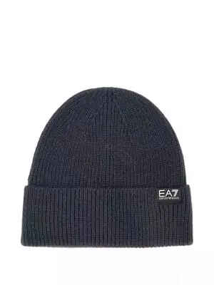 EA7 Ribbed-knit Beanie Hat