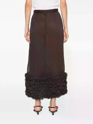 MSGM Ruffled-trim Midi Skirt