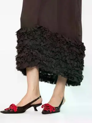 MSGM Ruffled-trim Midi Skirt