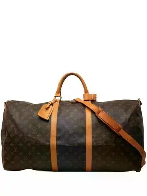 LOUIS VUITTON 1994 Monogram Keepall Bandouliere 60 Travel Bag - Brown