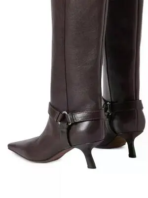 Brunello Cucinelli Riding Leather City Boots With Shiny Loops